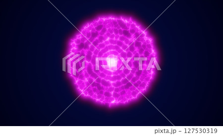 Glowing pink energy sphere with electric...のイラスト素材 [127530319] - PIXTA