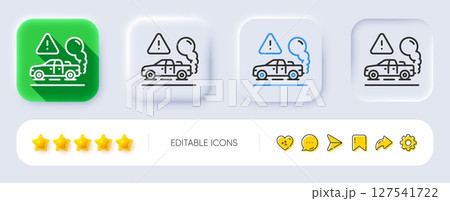Exhaust line icon. Neumorphic, Flat shadow, 3d...のイラスト素材 [127541722 ...