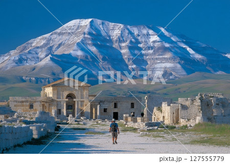 The city of Lezhe in Qar Lezha, Albania,...のイラスト素材 [127555779] - PIXTA