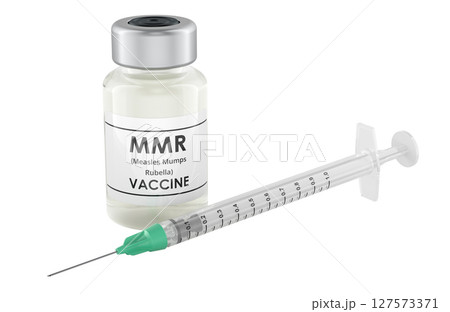 MMR vaccine vial and syringe. Vaccine from...のイラスト素材 [127573371] - PIXTA