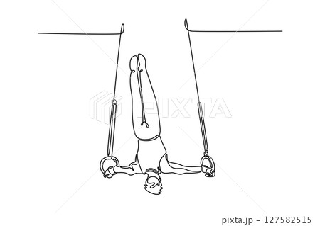 Continuous one line drawing professional male...のイラスト素材 [127582515] - PIXTA