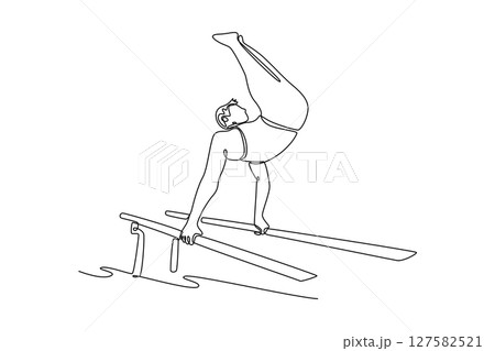 Single continuous line drawing professional...のイラスト素材 [127582521] - PIXTA