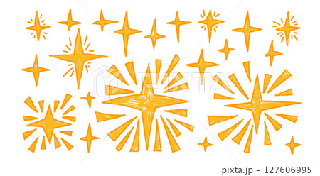 Spark stars set. Space shine shapes and blings...のイラスト素材 [127606995 ...