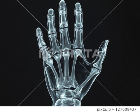 X-ray visualization of hand bones isolated on...のイラスト素材 [127609437] - PIXTA