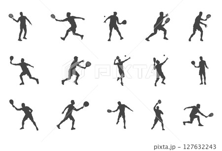 Padel tennis player silhouette, Padel tennis...のイラスト素材 [127632243] - PIXTA