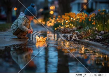 Creativity and wonder blossom on a serene...のイラスト素材 [127640087] - PIXTA
