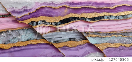 Semiprecious quartz stone slab with gold and...のイラスト素材 [127640506] - PIXTA