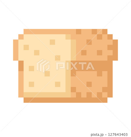 Bread pastry pixel art vector icon, 8 bit retro...のイラスト素材 [127643403 ...