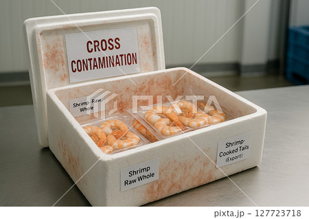 Cross Contamination Example Featuring Raw Whole...のイラスト素材 [127723718 ...