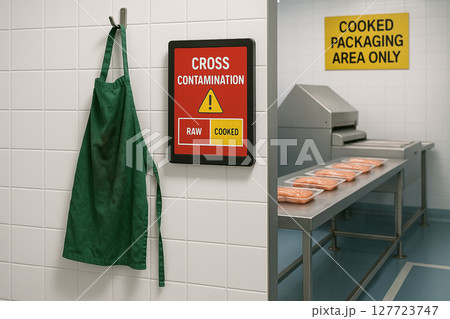 Cross Contamination Hazard in Food Plant Entry...のイラスト素材 [127723747 ...