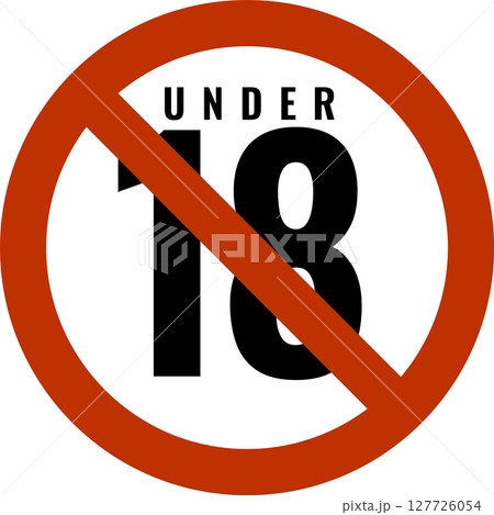 Under 18 icon, Underage drinking awareness...のイラスト素材 [127726054] - PIXTA