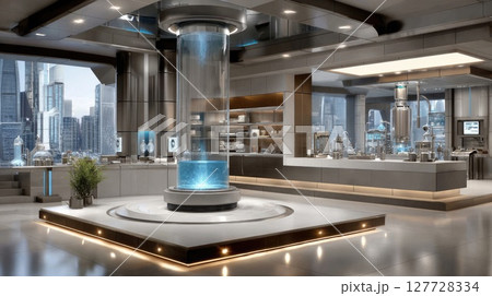 Bright blue glow from a nuclear reactor core...のイラスト素材 [127728334] - PIXTA