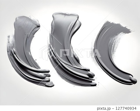 Silver metallic paint brush sweeping across...のイラスト素材 [127740934] - PIXTA