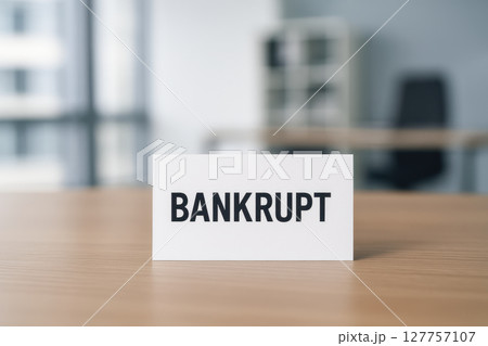 Bankrupt sign on wooden table with blurred...のイラスト素材 [127757107] - PIXTA
