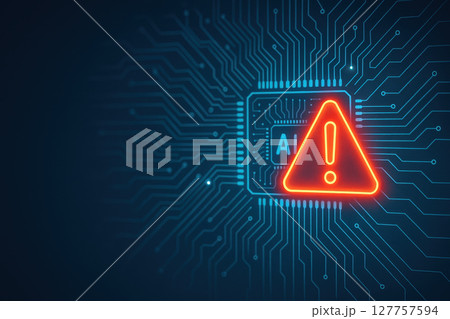 Artificial intelligence system alert warning...のイラスト素材 [127757594] - PIXTA