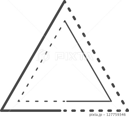 Simple drawing of triangle. Dotted line.のイラスト素材 [127759346] - PIXTA