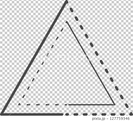 Simple drawing of triangle. Dotted line.のイラスト素材 [127759346] - PIXTA