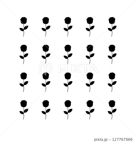 Bold Silhouette Grid. A modern floral grid with...のイラスト素材 [127767866 ...