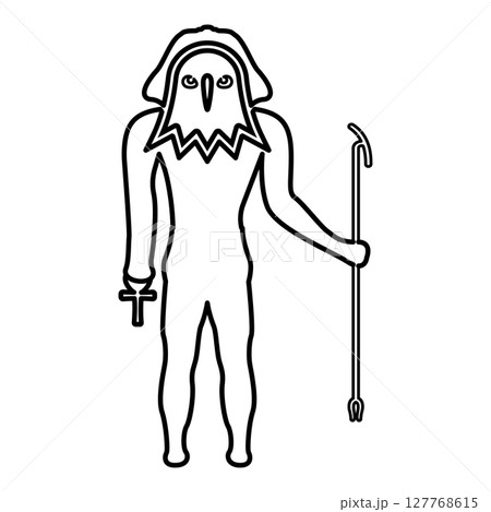 Ra ancient Egypt sun god deity with falcon head...のイラスト素材 [127768615 ...