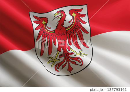 Brandenburg flag waving in the wind. State of...のイラスト素材 [127793161] - PIXTA