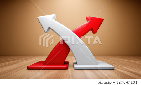 Crossed red and white arrows symbolize tariff...のイラスト素材 [127847101] - PIXTA