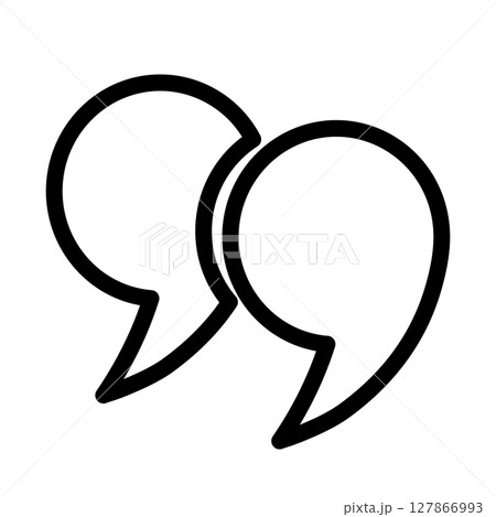 A set of round quotation marks in black on a...のイラスト素材 [127866993] - PIXTA