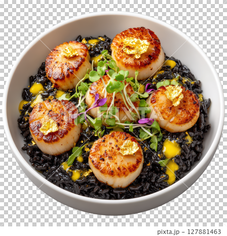 Exquisite Risotto al Nero di Seppia with...のイラスト素材 [127881463] - PIXTA