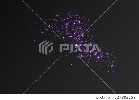 Purple sparkling stars, shiny particles light...のイラスト素材 [127882258] - PIXTA