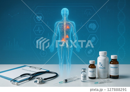 AI generated realistic digital nervous system...のイラスト素材 [127888291] - PIXTA