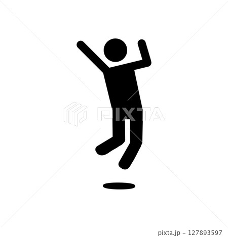 Jumping Person Icon on One Leg – Active Motion Sのイラスト素材 [127893597] - PIXTA