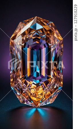 Stunning Multicolor Crystal Ball Isolated on a...のイラスト素材 [127918229 ...