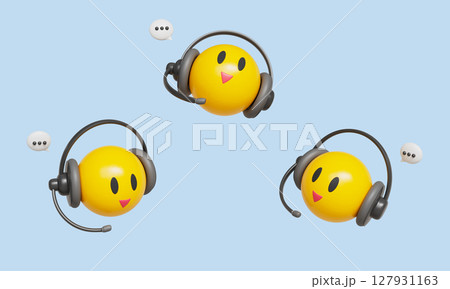 Call Center Customer Service Emoji with...のイラスト素材 [127931163] - PIXTA