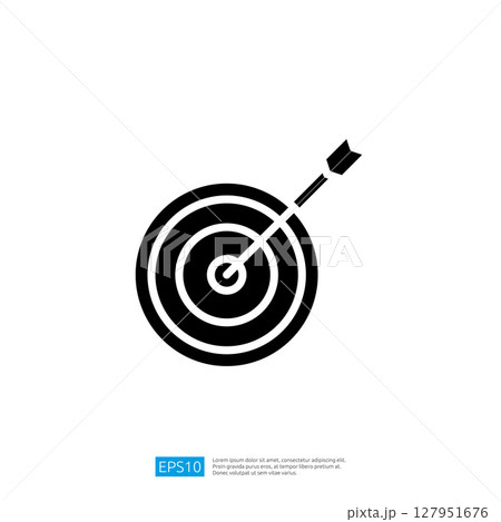 Simple vector graphic icon of a bullseye target...のイラスト素材 [127951676 ...