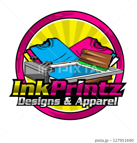 Screen printing vector logo template. Screen...のイラスト素材 [127951690] - PIXTA