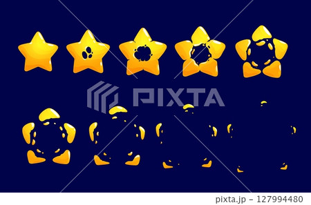 Cartoon golden star sprite animation. Vector...のイラスト素材 [127994480] - PIXTA