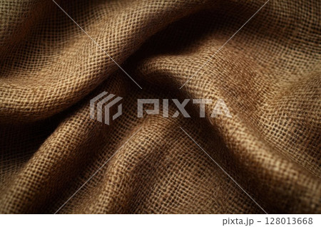 Close-up of Wrinkled Brown Burlap Fabric Textureのイラスト素材 [128013668] - PIXTA