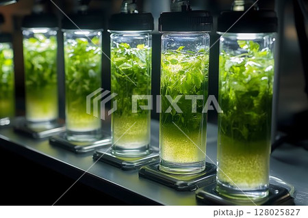 Lab-grown herbs in clear bottlesのイラスト素材 [128025827] - PIXTA