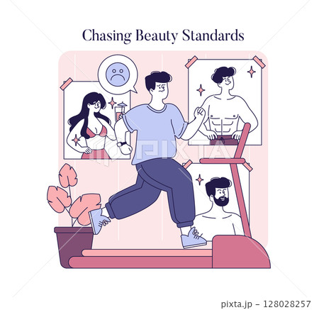 Beauty standards can create pressure and...のイラスト素材 [128028257] - PIXTA