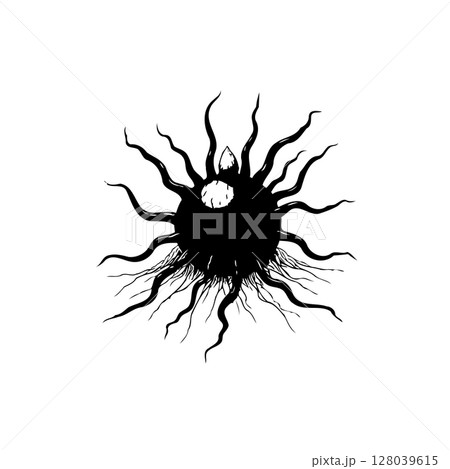 Stylized Dark Entity Ink Drawing with Radial...のイラスト素材 [128039615] - PIXTA
