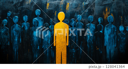Extreme closeup of One Single Yellow Human...のイラスト素材 [128041364] - PIXTA