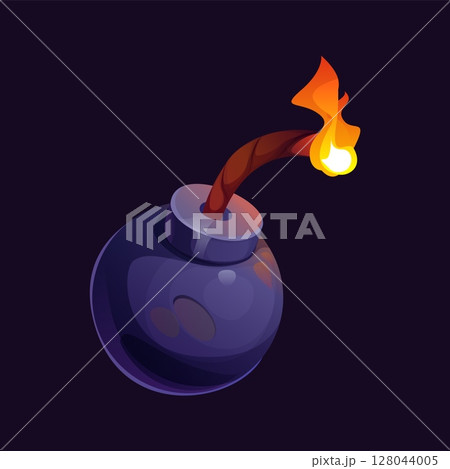 Cartoon cannonball, pirate cannon bomb...のイラスト素材 [128044005] - PIXTA