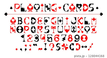Casino game card suit font, poker typeface,...のイラスト素材 [128044168] - PIXTA