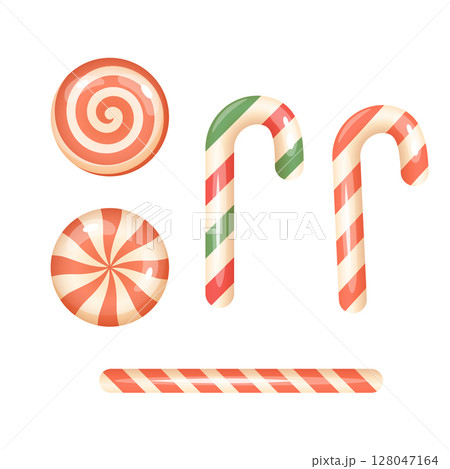 Candy cane and peppermint border frames for...のイラスト素材 [128047164] - PIXTA