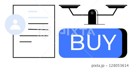 Document with a user icon juxtaposed against a...のイラスト素材 [128053614 ...