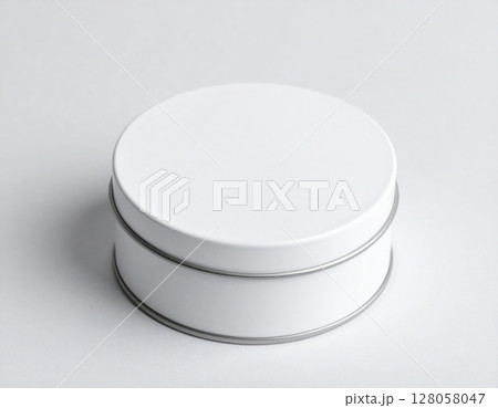 White Round Metal Tin Can on White Backgroundのイラスト素材 [128058047] - PIXTA