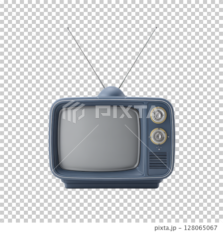 Vintage blue television with antennas and dials...のイラスト素材 [128065067 ...
