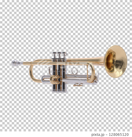 Shiny brass trumpet with silver valves and...のイラスト素材 [128065120] - PIXTA