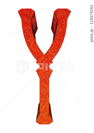 Decorative red letter. Oil on canvas effect.のイラスト素材 [128078262] - PIXTA