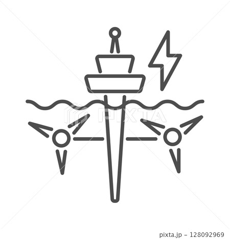Tidal wave energy icon with power and vector...のイラスト素材 [128092969] - PIXTA