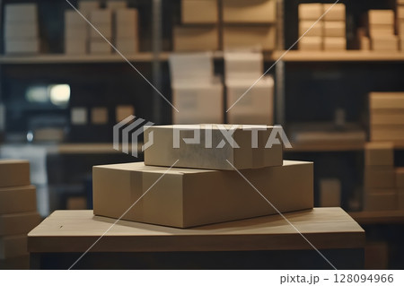 package box animation on virtual shelf with...のイラスト素材 [128094966] - PIXTA